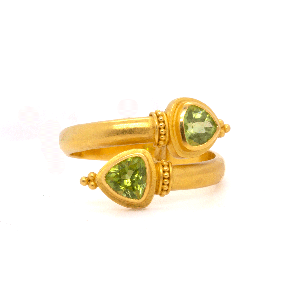Carolyn Tyler 22k gold peridot ring - Weber Goldsmith Gallery