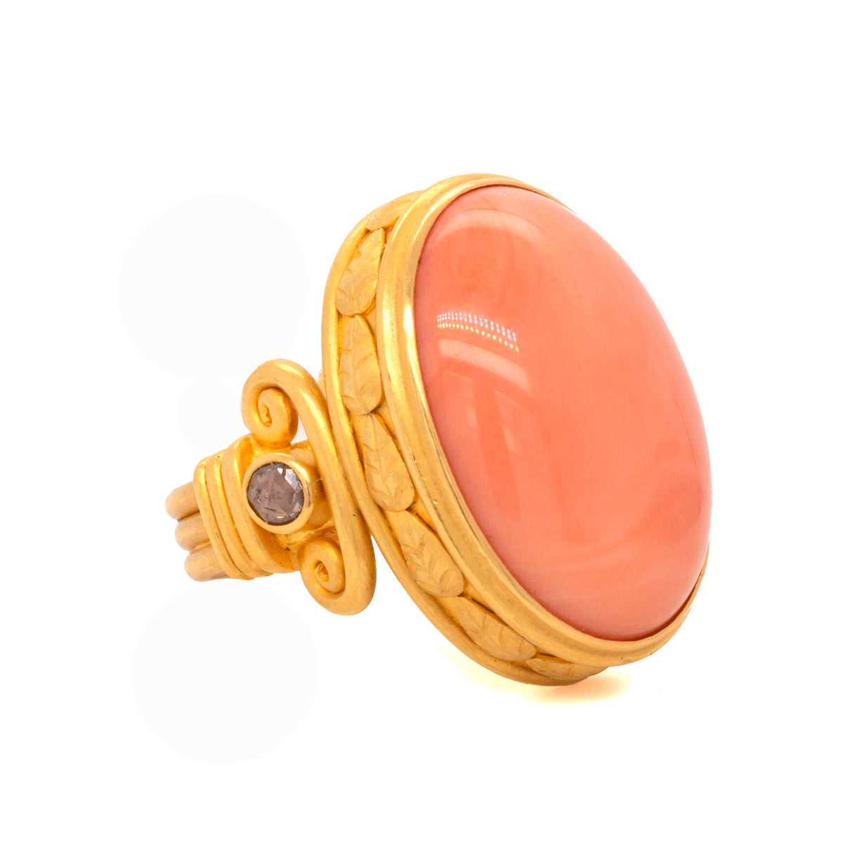 Carolyn Tyler 22k gold Angelskin coral ring - Weber Goldsmith Gallery
